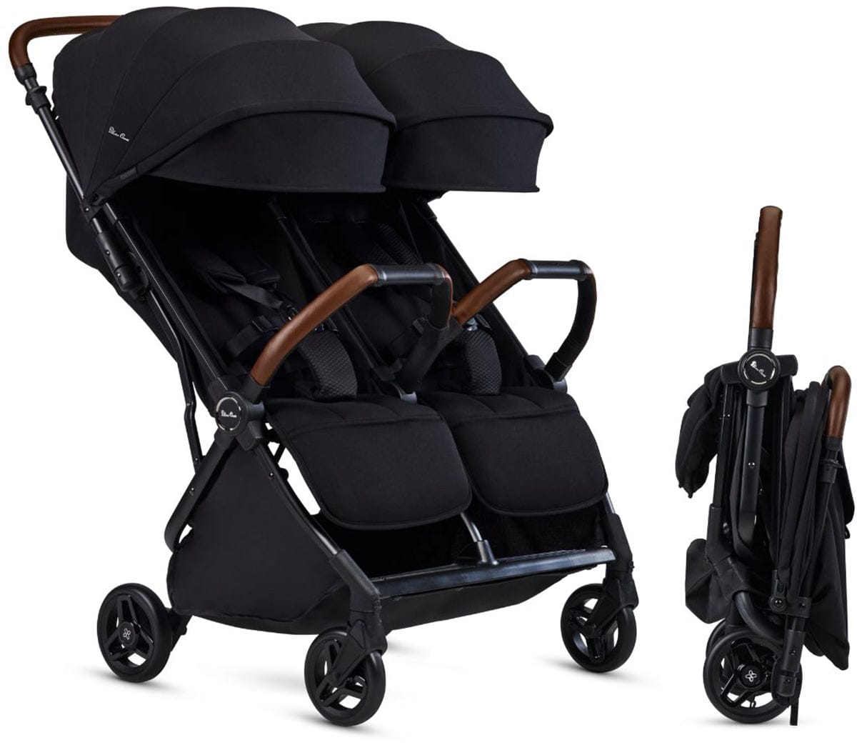 Silver Cross Jet Lightweight Double Stroller - Black – Albee Baby